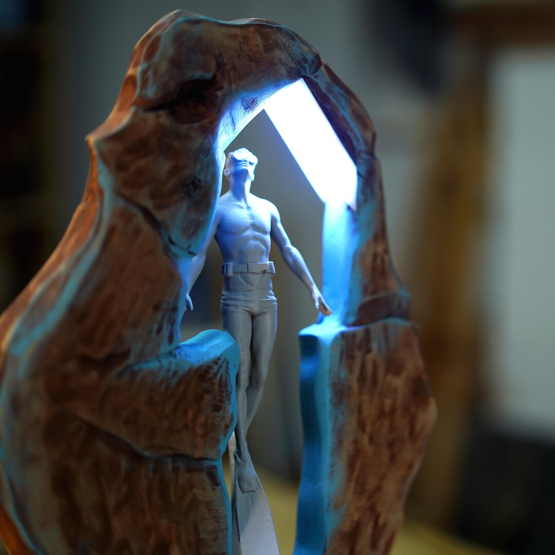 Diver Man Statue Art, Lighted Diver Man Figure Figurine,homemade Diver ...