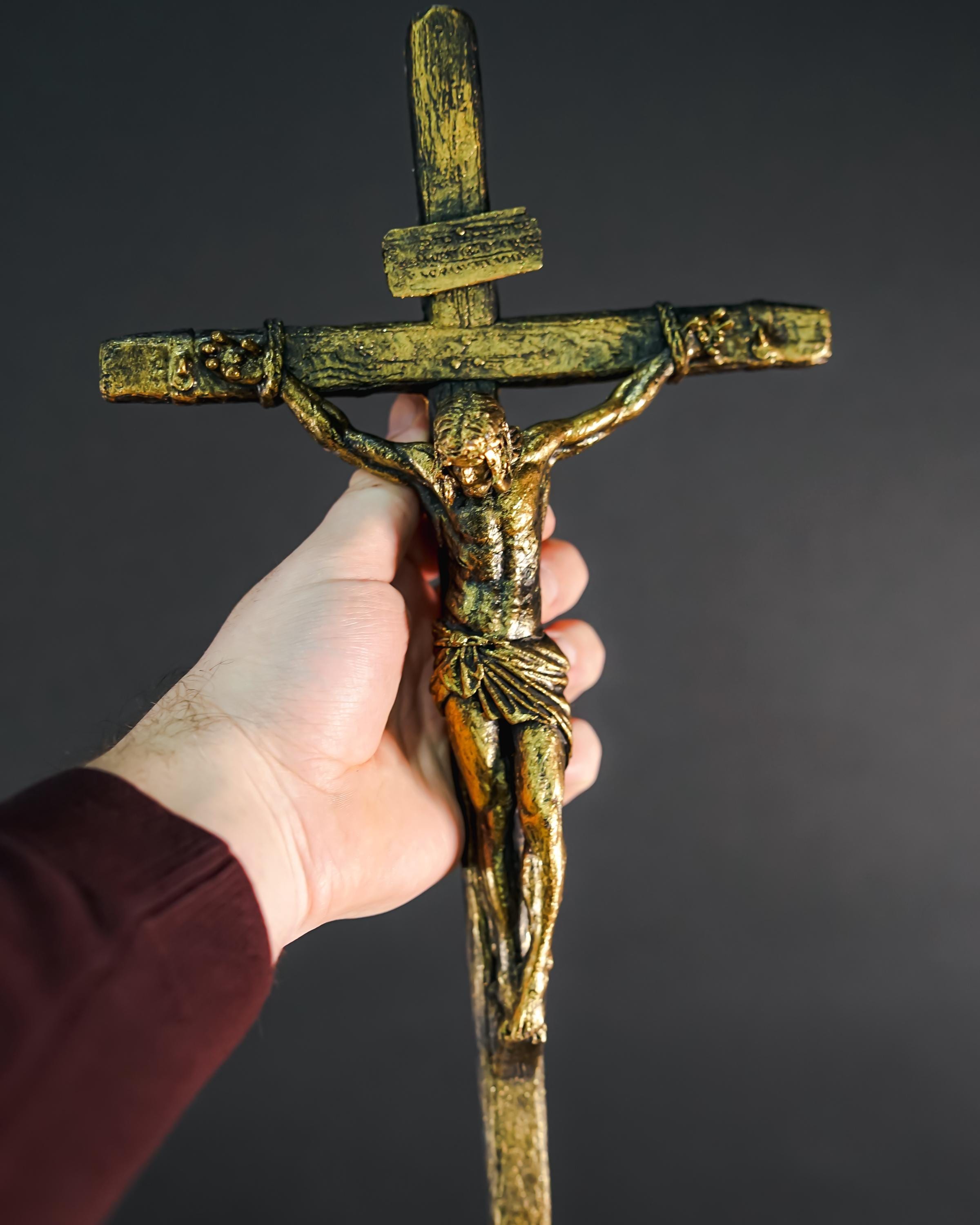 Passion of the Christ - Passion Crucifix Cross Jesus Bronze Painting ...