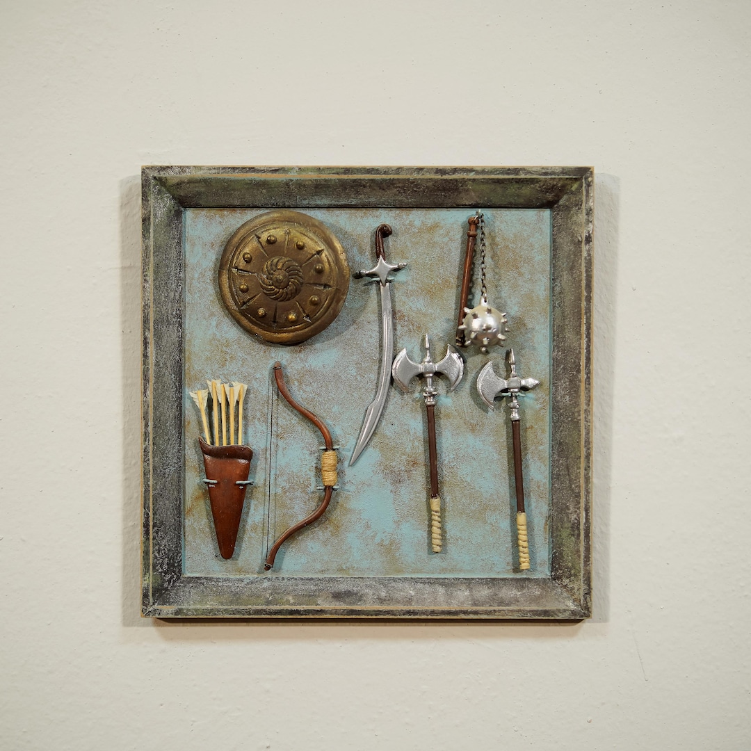 War Soldier Equipment Wall Decor, Armor, Arrow, Sword Polyester Cast ...