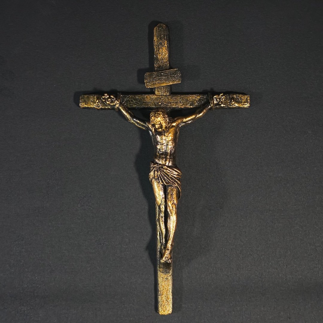 Jesus Statue Wall Decor, Crucified Jesus Statue, Jesus Figurine, Bronze ...