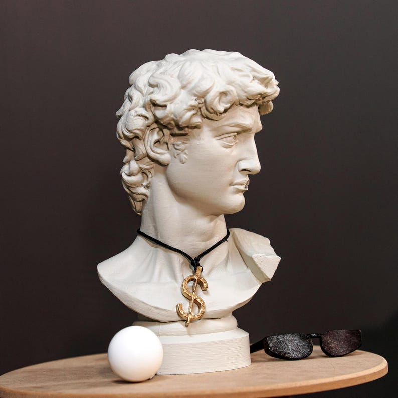 Michelangelo's Bust David Sculpture - Man Statue - Vintage Figurine ...