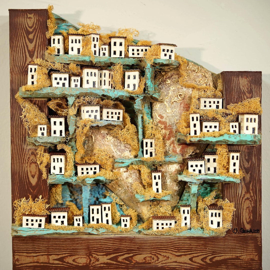 Houses 3d Wall Decor, Miniature House Model Wall Decor Art, Houses ...