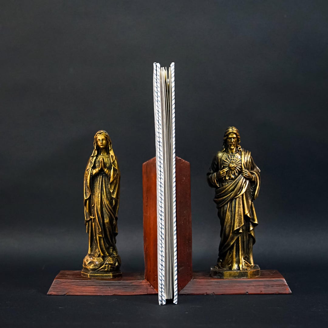 Jesus Christ and Mary Bookends, Jesus and Mary Statue, Mary Book, Jesus ...