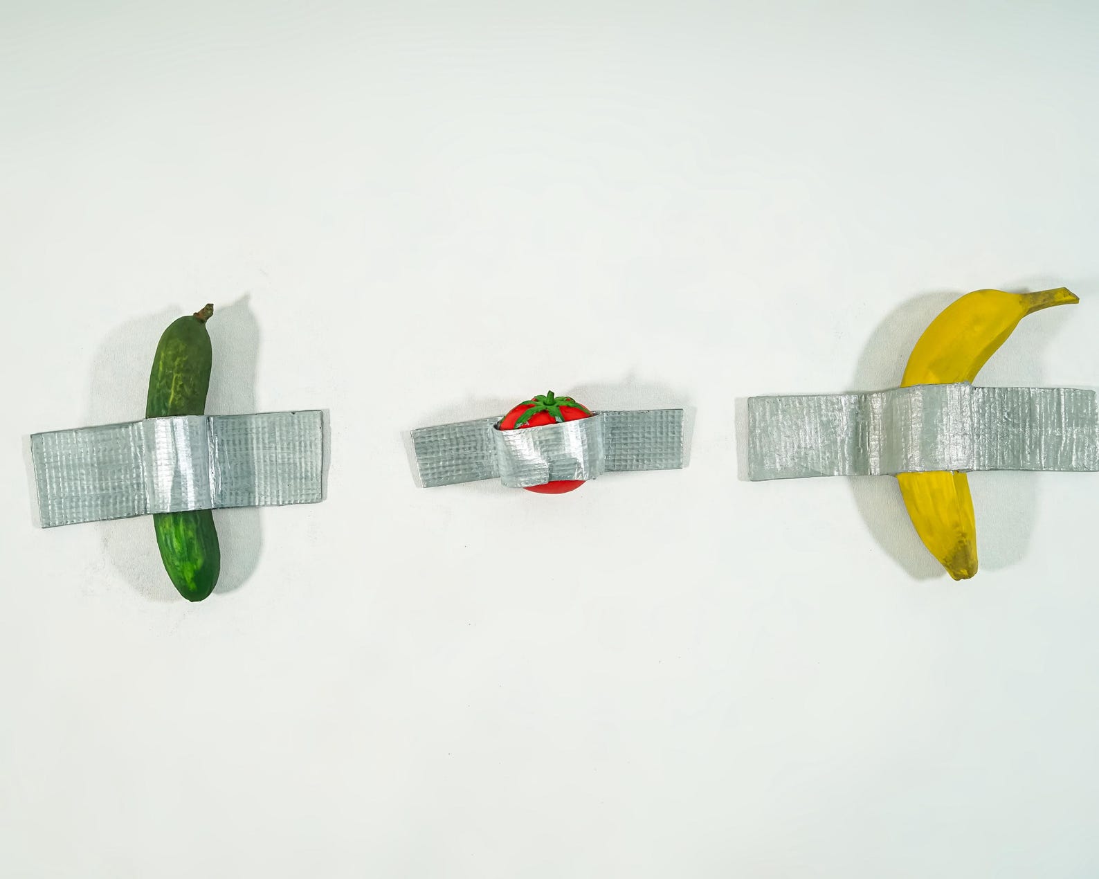 Duct Tape Banana - Hand Painted - Fine Art Sculpture, 3 Pcs Banana ...