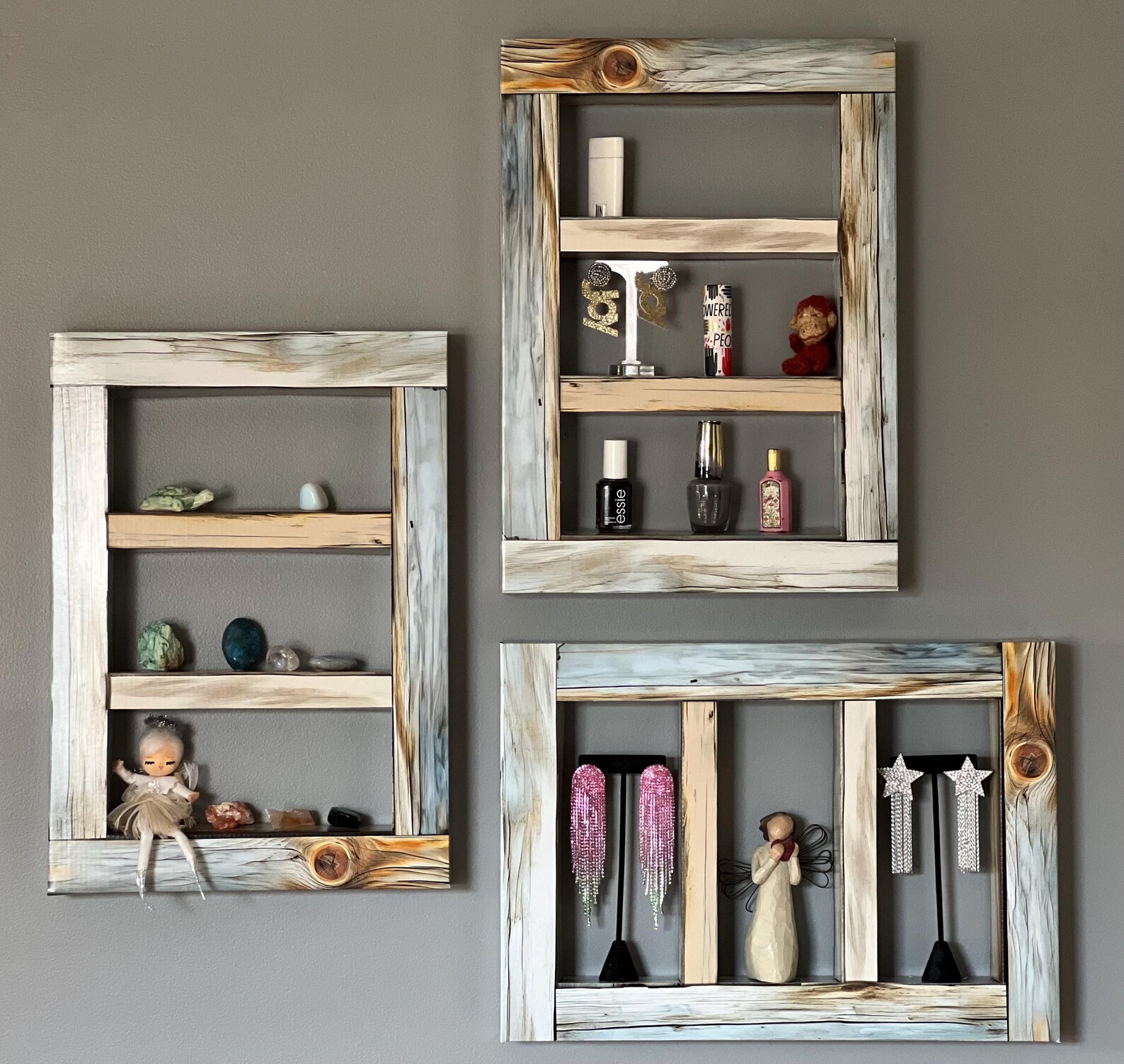 Affordable Rustic Wood Theme Shelving for Miniatures and Small Personal ...