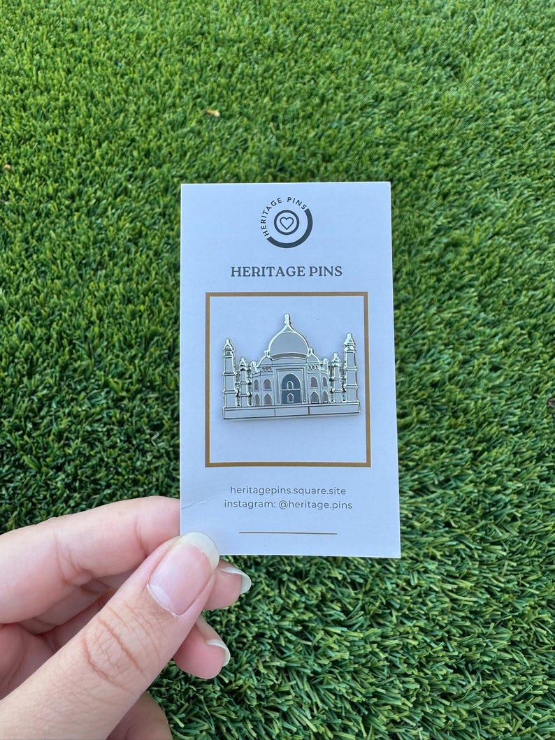 India Pin, India Taj Mahal Pin, India Enamel Pins, India Lapel Pin, Taj Mahal Pin, India Taj ...