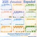 Calendario 2025 Español Imprimible | Printable Cute Cartoon Monthly ...
