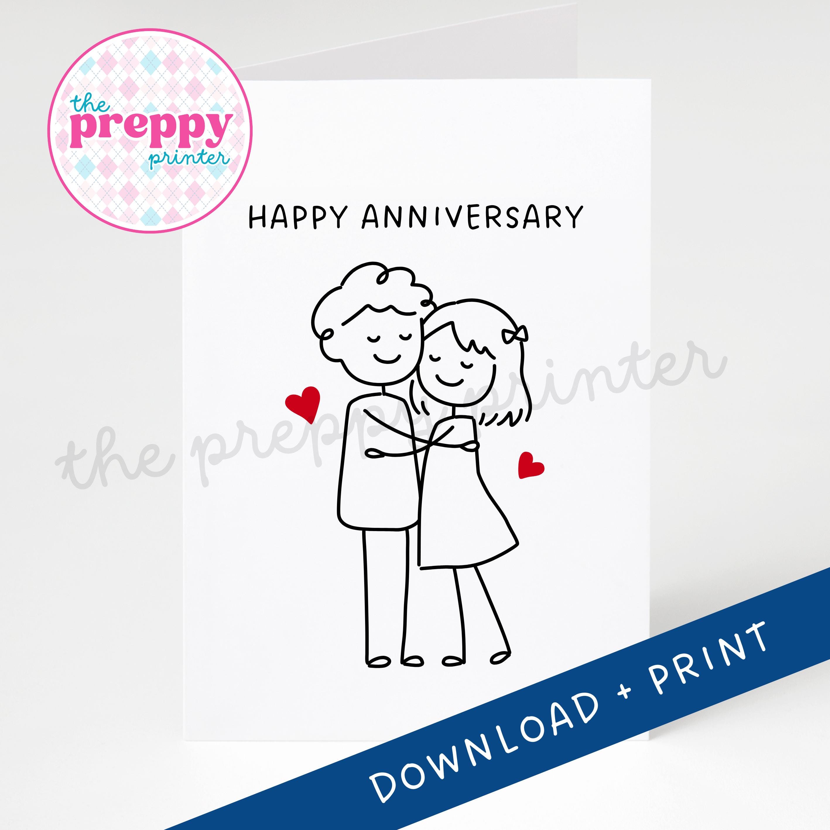 Happy Anniversary Card | Wedding Anniversary | Love Card | Couple Love ...