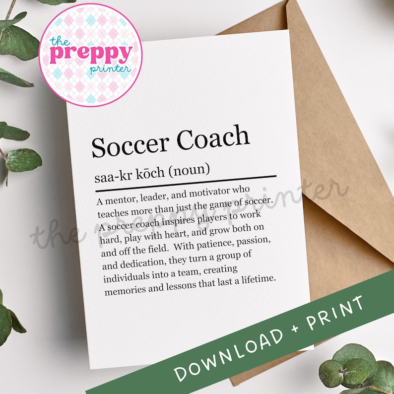 Thank You Coach | Thank You Card | Soccer Coach | Digital Thank You ...