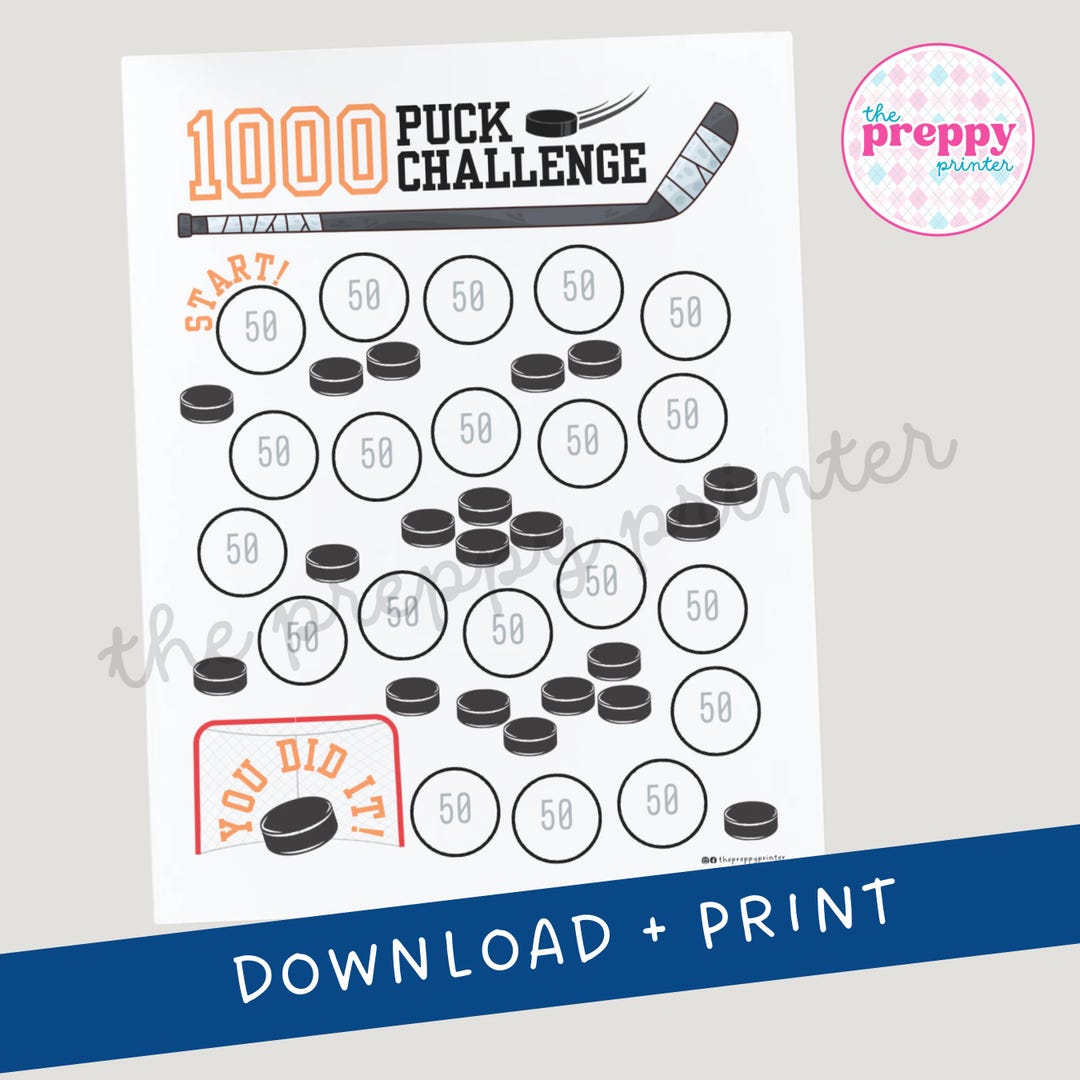 1000 Puck Challenge | Hockey Practice Tracker | Hockey Training ...