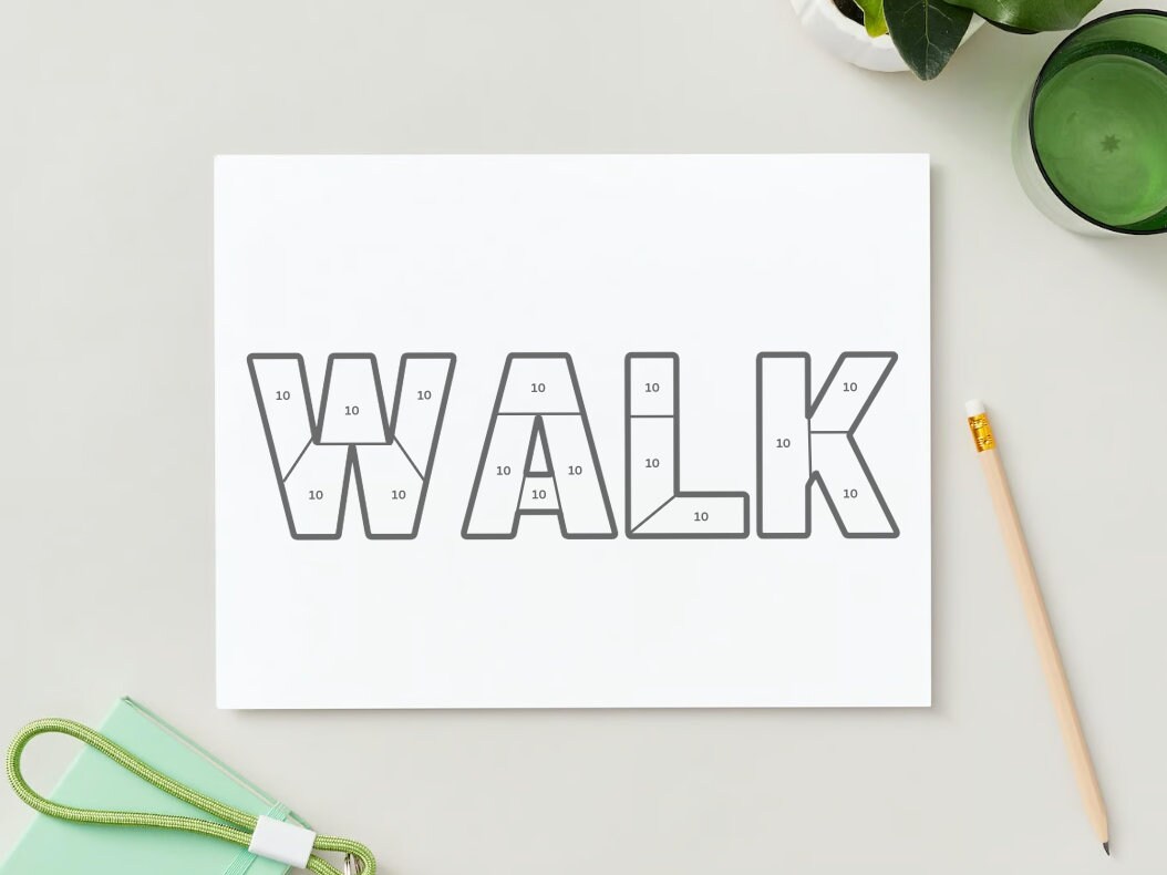 Walk More in '24! Visual Color-in Tool to Track Your Walking Minutes ...
