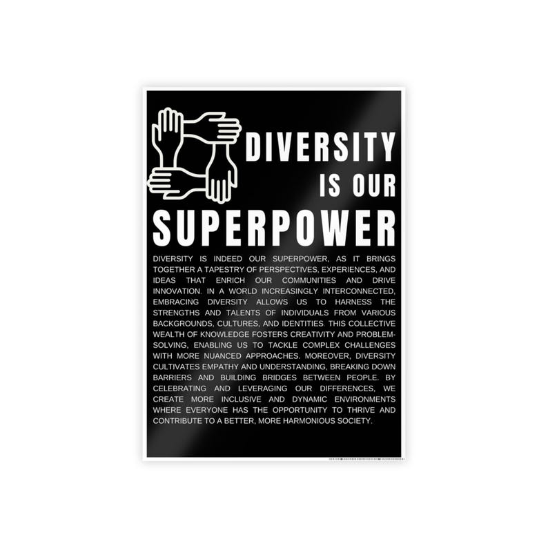 Diversity is Our Superpower Poster - Etsy