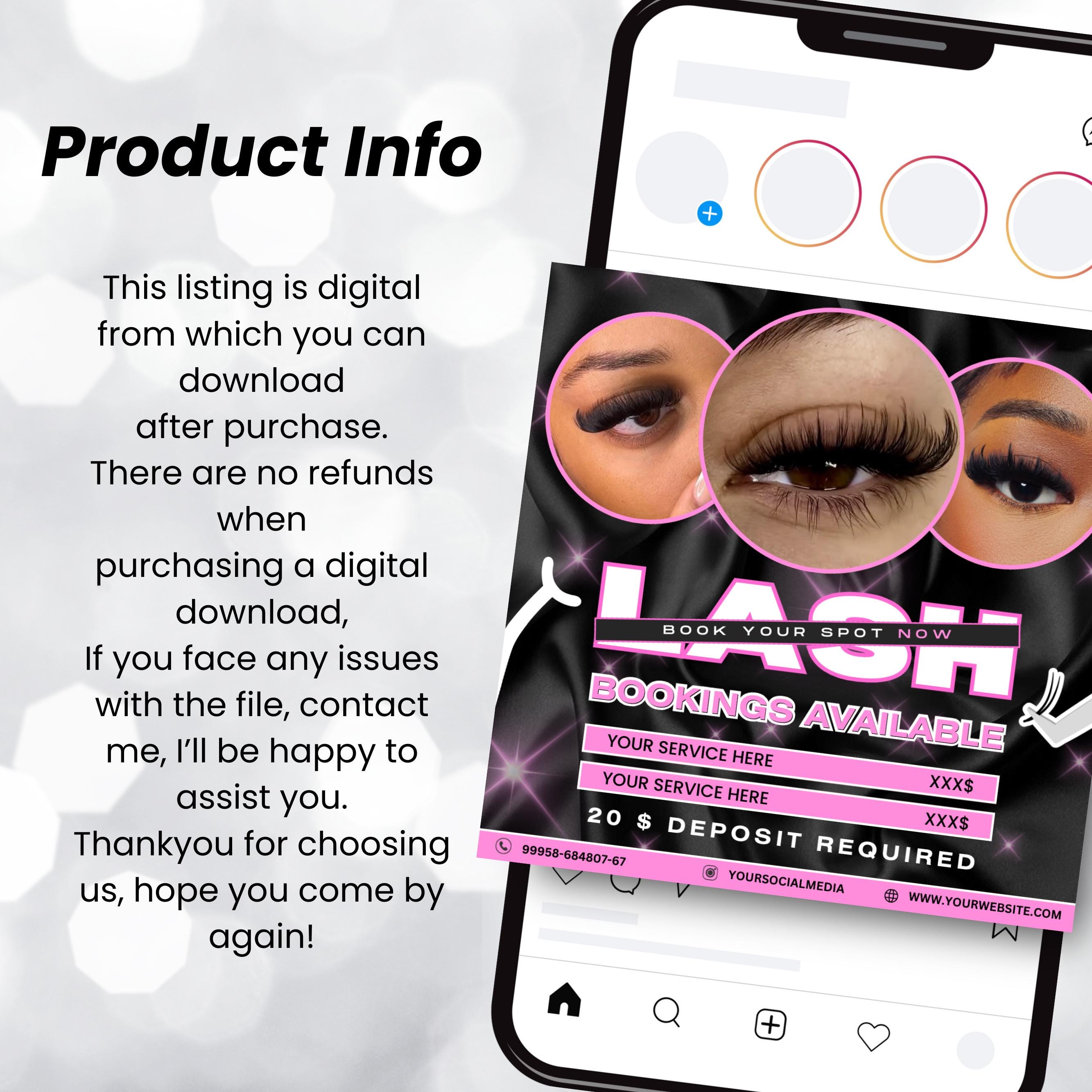 Lash Booking Flyer Lash Tech Flyer DIY Lash Flyer Lashes Flyer Lash ...