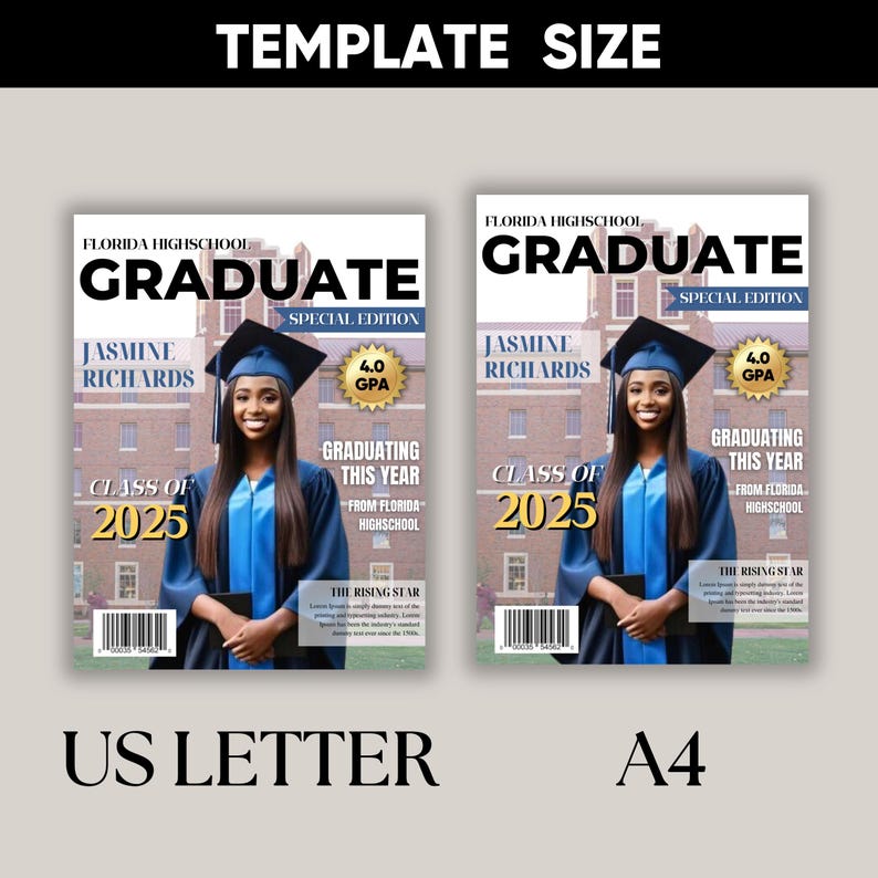Graduation Magazine Template | Senior Graduation Invitation | Senior ...
