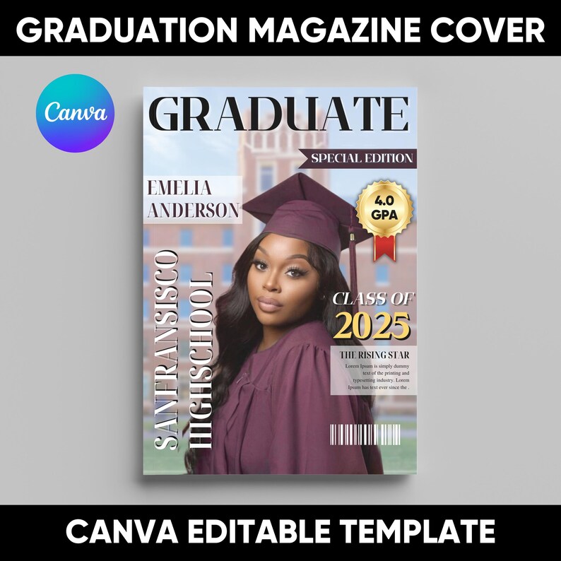 Graduation Magazine Template | Senior Graduation Invitation | Senior ...