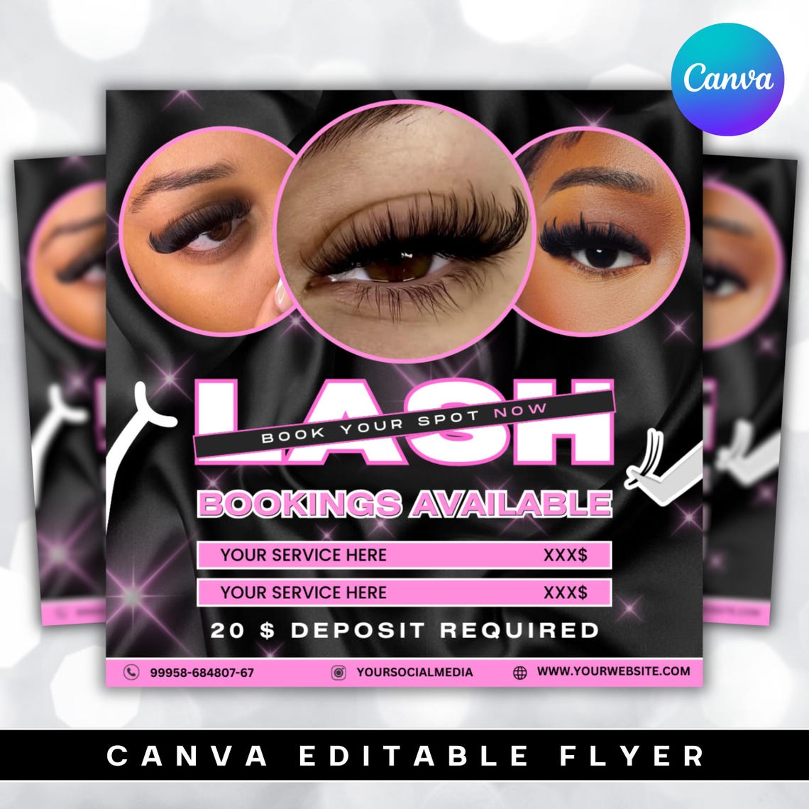 Lash Booking Flyer Lash Tech Flyer DIY Lash Flyer Lashes Flyer Lash ...