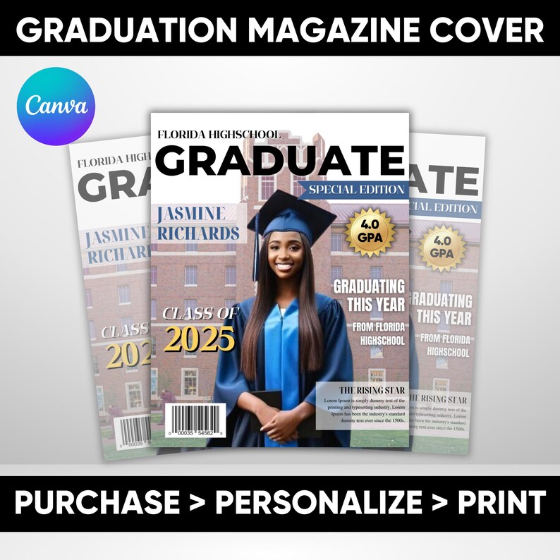 Graduation Magazine Template | Senior Graduation Invitation | Senior ...