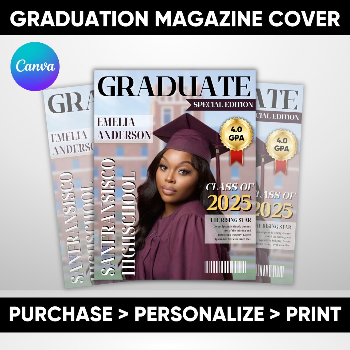 Graduation Magazine Template | Senior Graduation Invitation | Senior ...