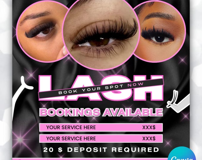 Lash Booking Flyer Lash Tech Flyer DIY Lash Flyer Lashes Flyer Lash ...