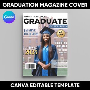 Graduation Magazine Template | Senior Graduation Invitation | Senior ...
