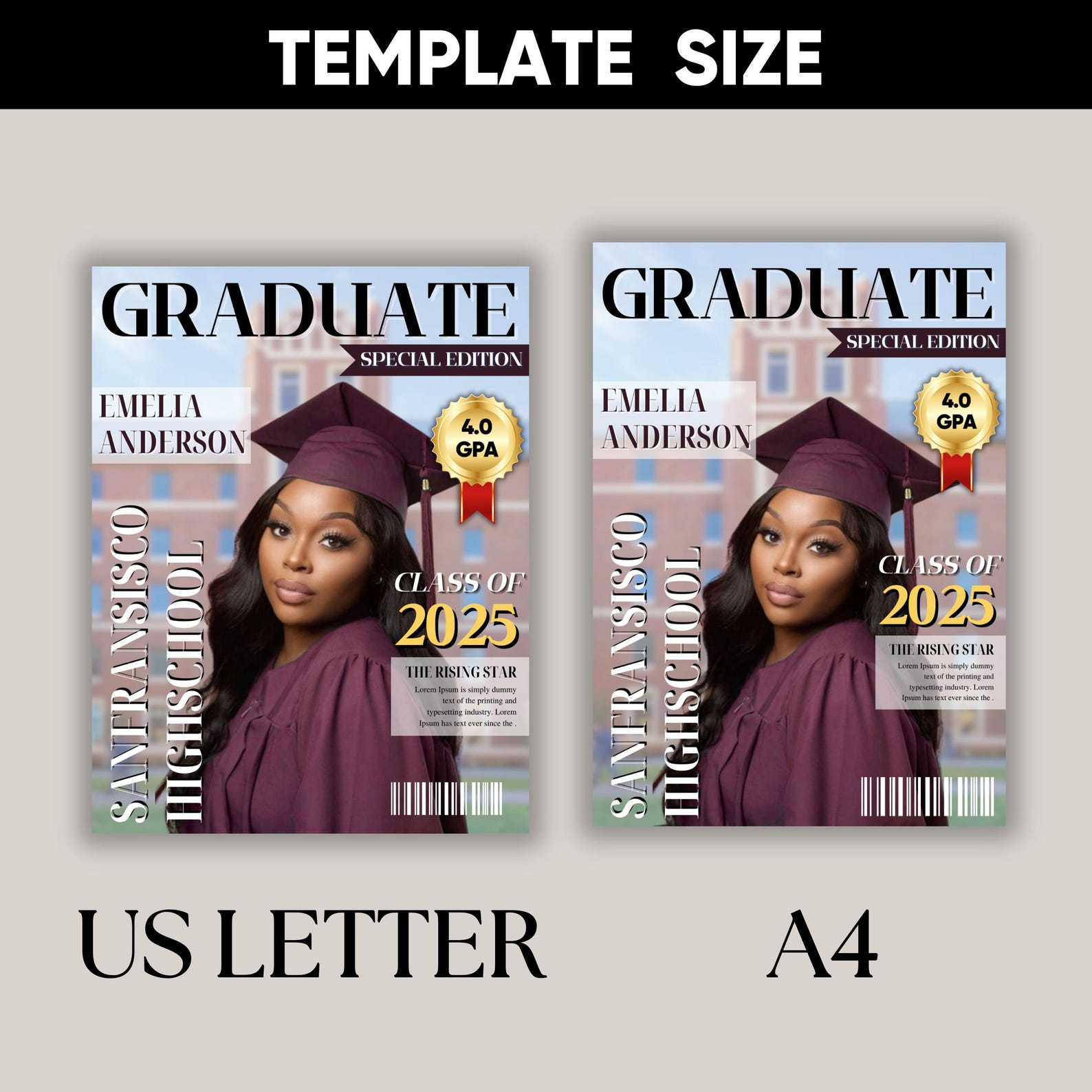 Graduation Magazine Template | Senior Graduation Invitation | Senior ...