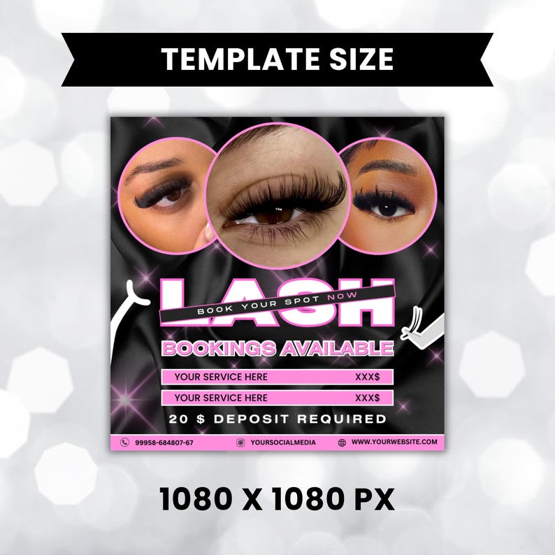 Lash Booking Flyer Lash Tech Flyer DIY Lash Flyer Lashes Flyer Lash ...