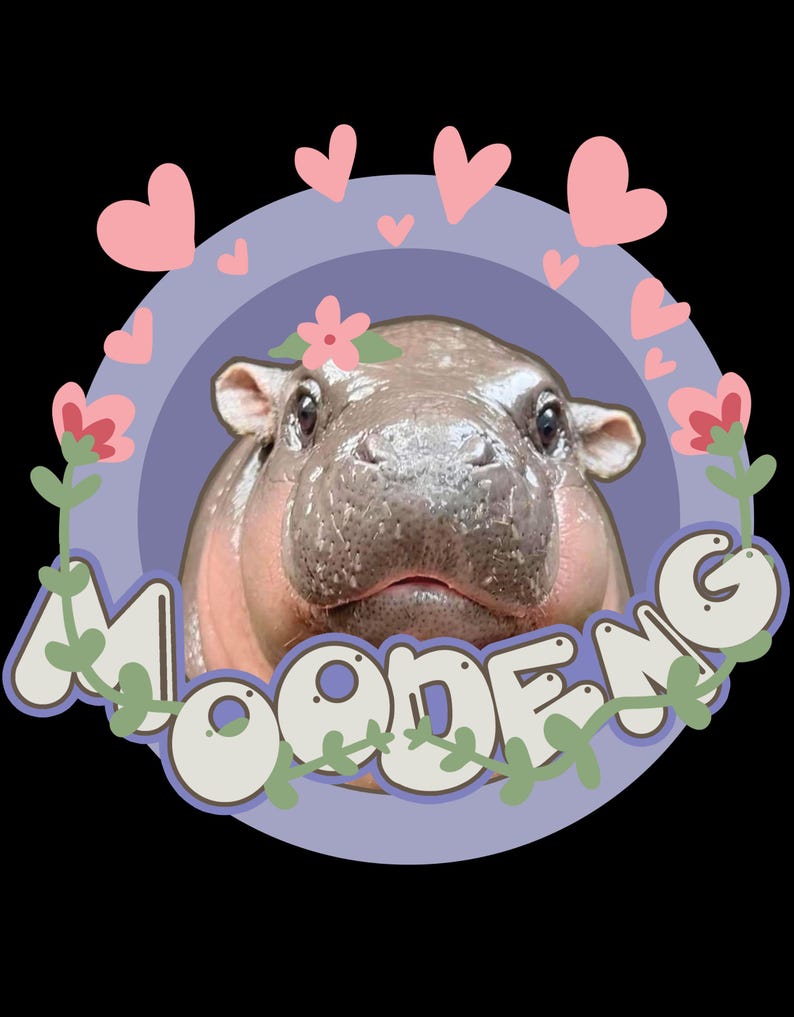 Moodeng TH Hippo Png Baby Hippo PNG Pygmy Hippo Doodle Mischief Hippo ...