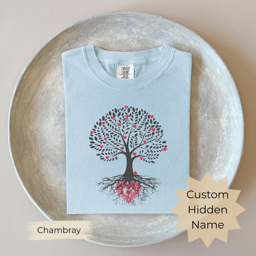 Personalized Family Tree Shirt With Hidden Name Comfort Colors® Unisex ...