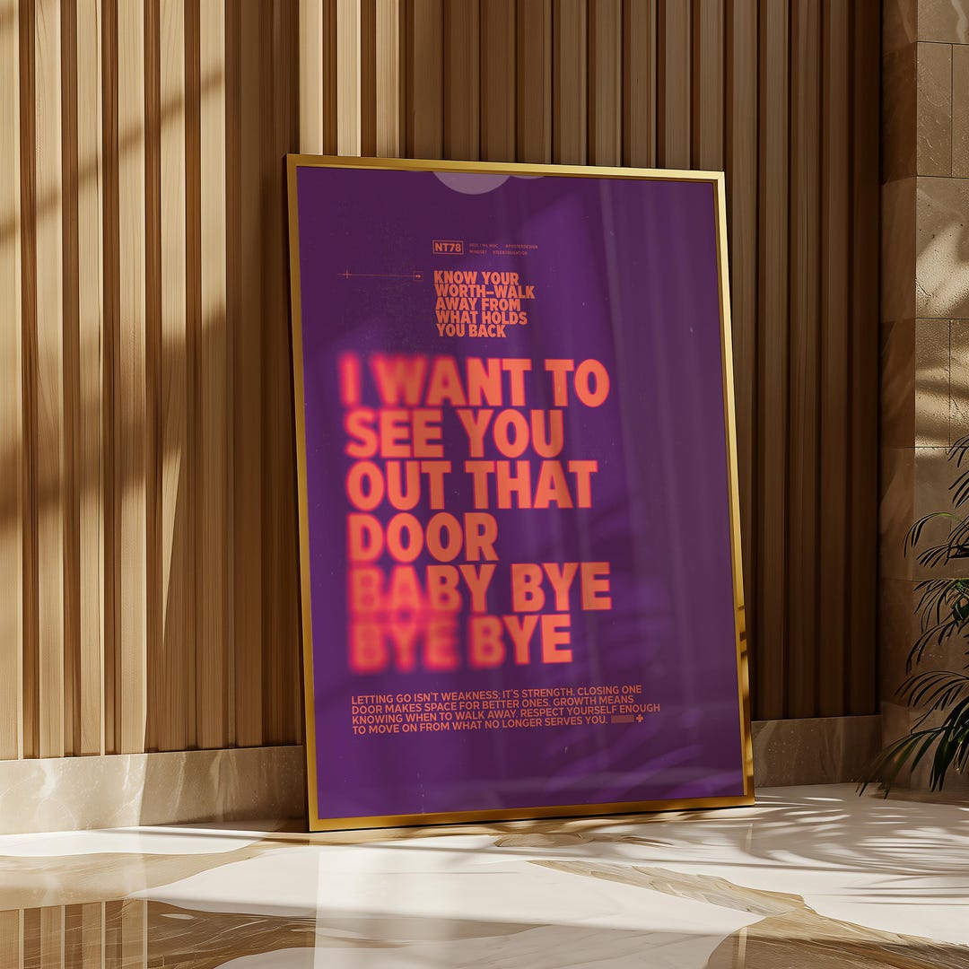 Bye Bye Bye / Mindset Poster Music Lyrics Affirmation Manifestation Art ...