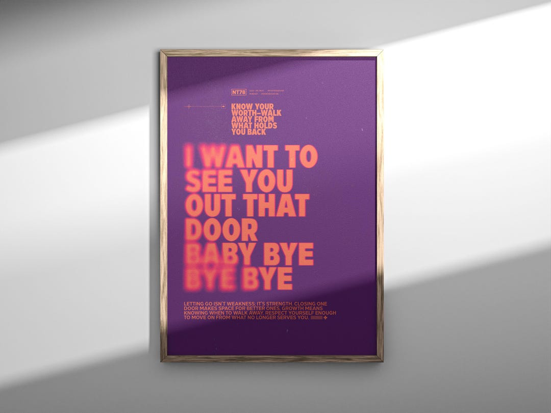 Bye Bye Bye / Mindset Poster Music Lyrics Affirmation Manifestation Art ...