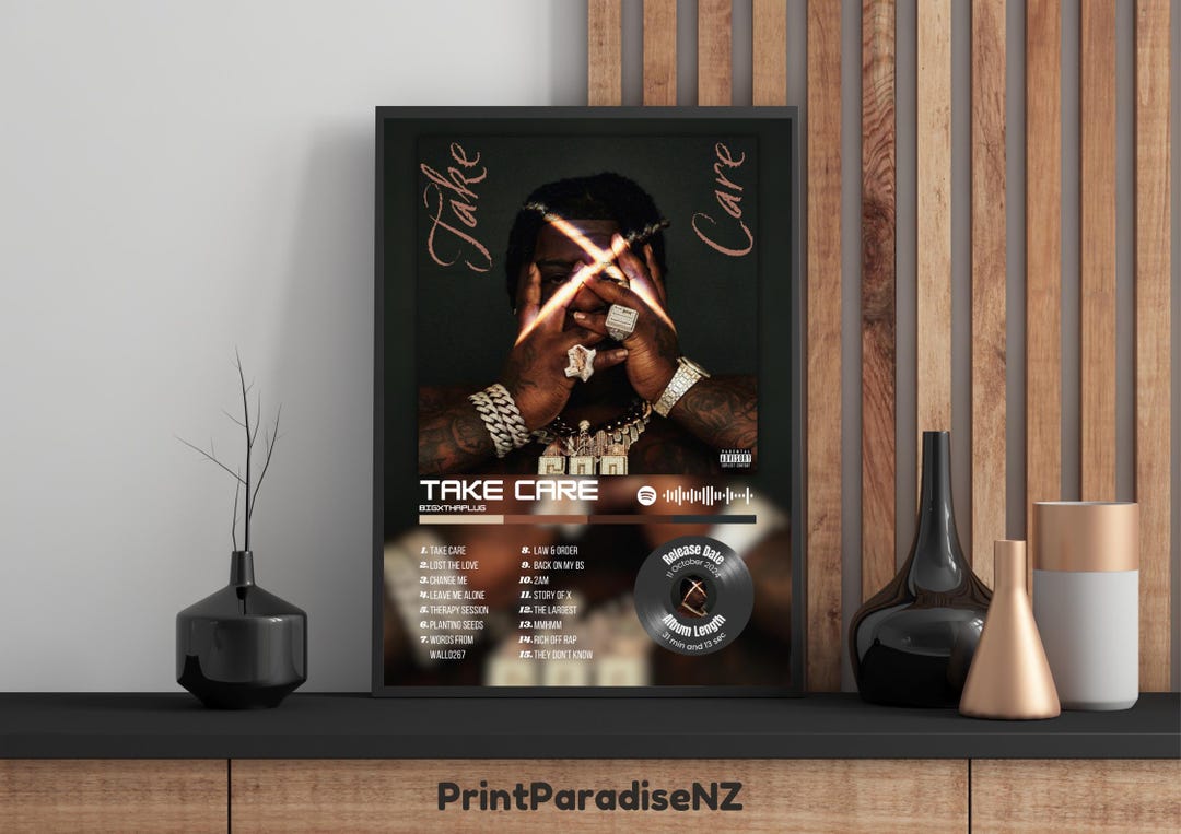 Bigxthaplug, Take Care Album Poster, INSTANT DOWNLOAD, Rap Music Art Print, Gift for Music ...