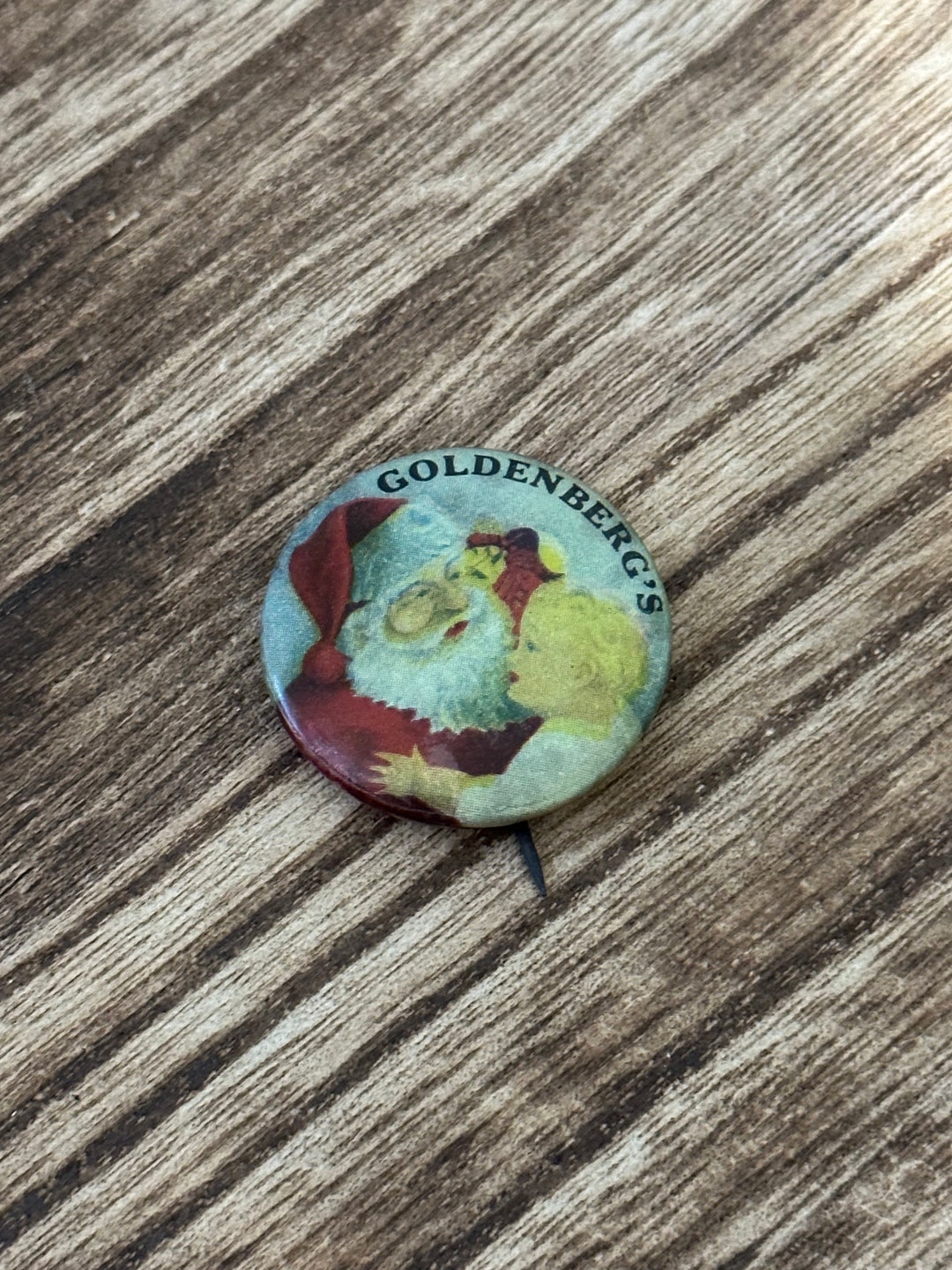 Vintage Santa Pin Button Christmas Advertising Goldenberg’s - Etsy