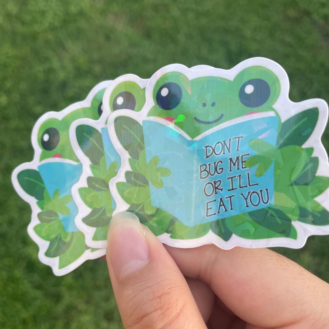 Reading Sticker Don't Bug Me or I'll Eat You Vinyl Holographic Sticker ...