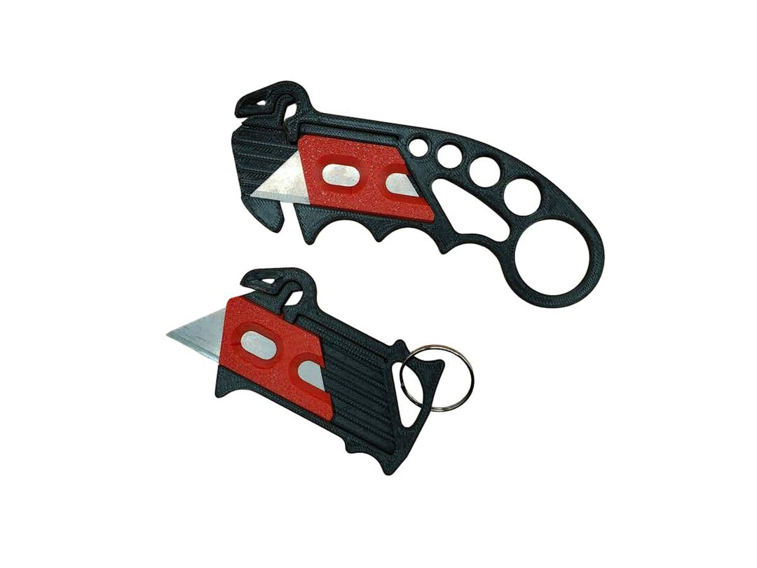 Box Cutter Keychain Retractable Blade Holder Tactical Karambit Utility ...