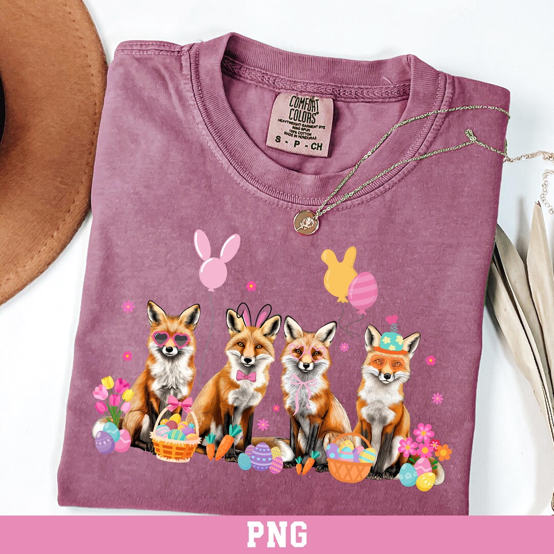 Easter Fox PNG, Cute Foxes With Bunny Ears Clipart, Spring Animal ...