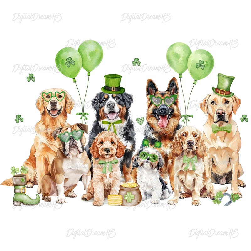 St Patricks Day Dog Art - Etsy