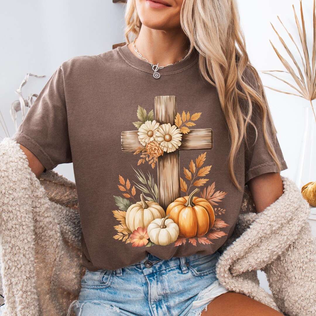 Fall Cross Pumpkins PNG: Christian Thanksgiving Design (digital ...