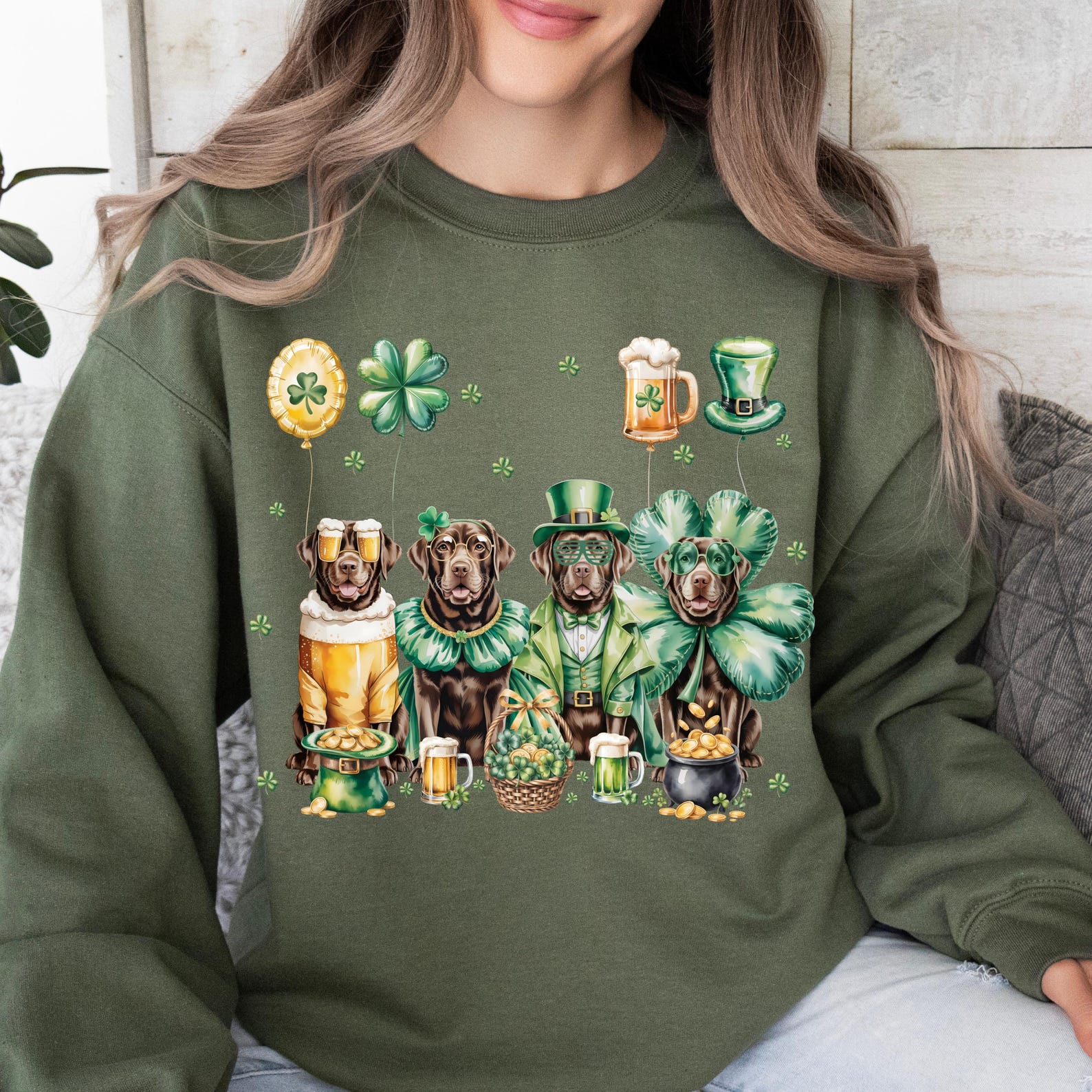 St Patrick’s Day Chocolate Labrador Png, Irish Dog Clipart, Green Beer ...