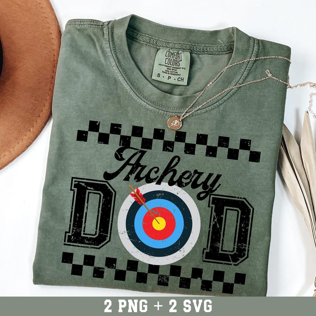 Archery Dad PNG SVG: Distressed Varsity Design Downloads - Etsy