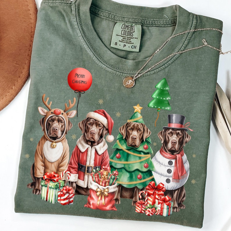 Funny Chocolate Lab Christmas Dog PNG, Labrador Dogs, Santa Reindeer ...