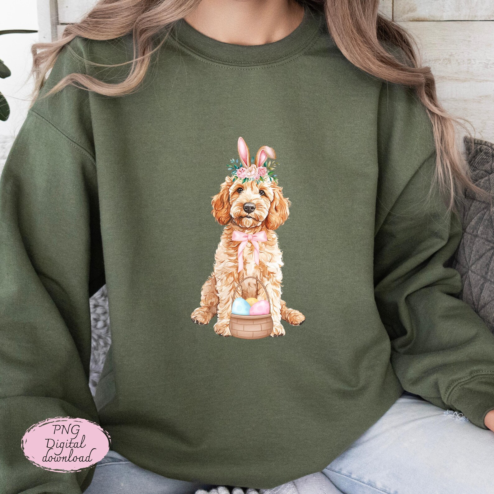 Goldendoodle Easter Bunny PNG: Dog Ears Clipart (digital Download) - Etsy