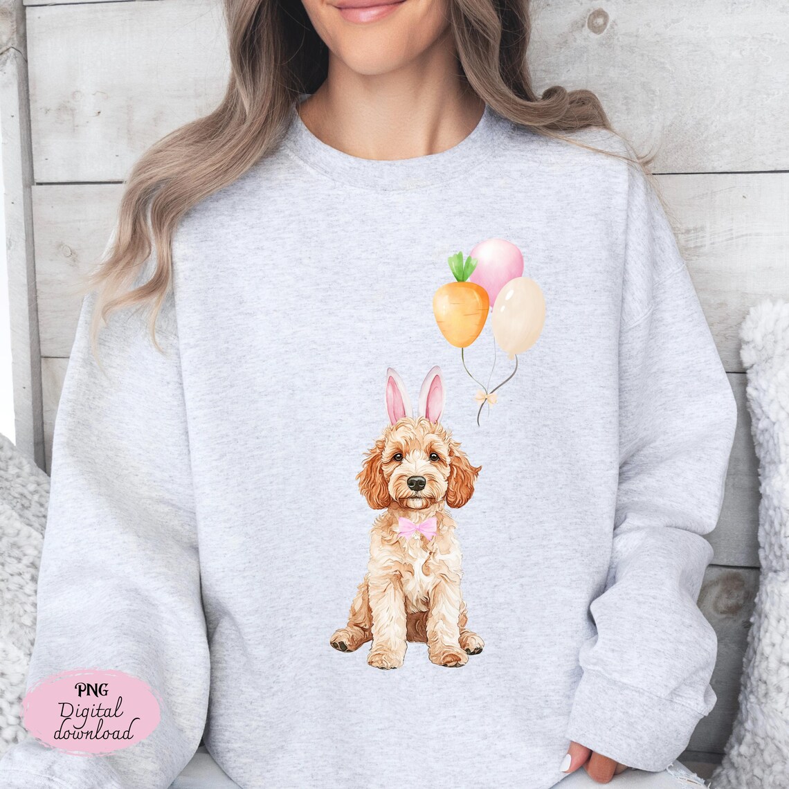 Goldendoodle Easter Bunny PNG: Dog Ears Clipart (digital Download) - Etsy