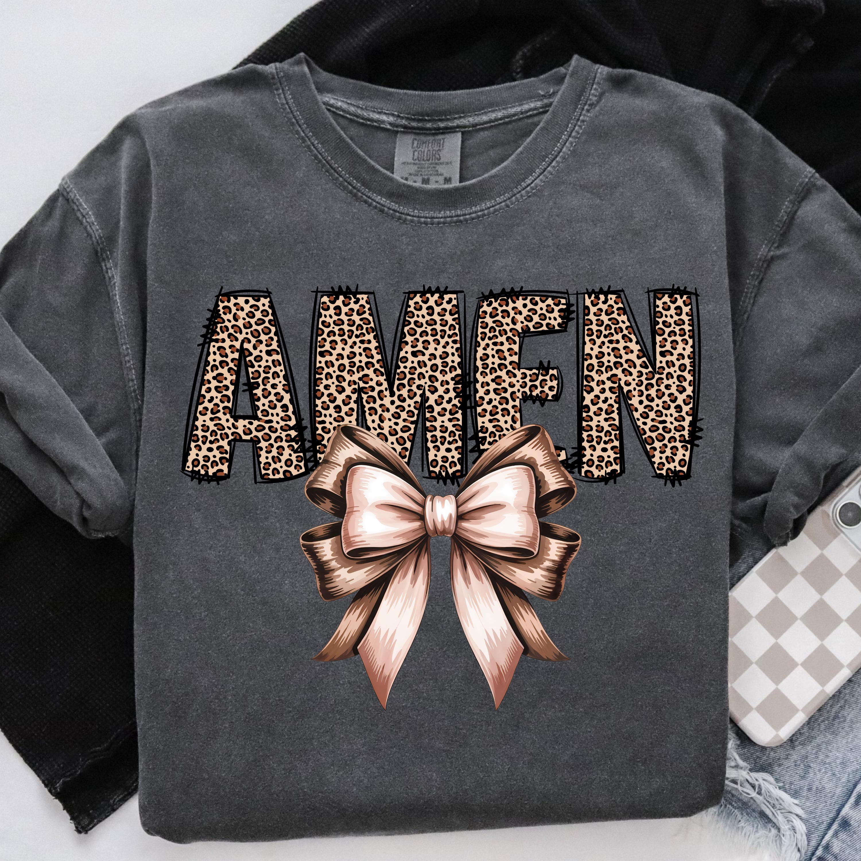 Amen PNG, Christian Leopard Print, Faith Quote Sublimation, Religious ...