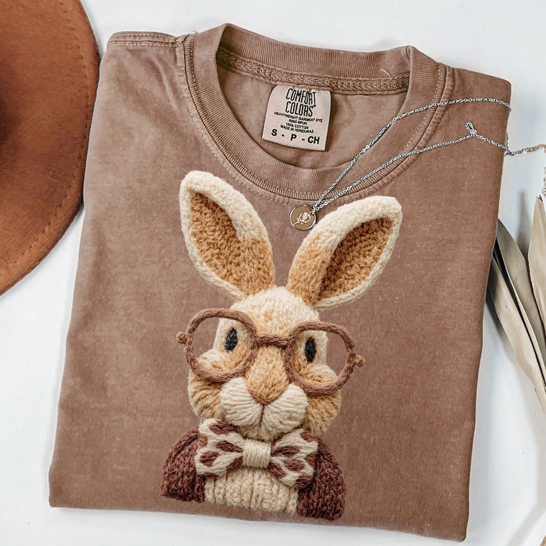Leopard Easter Yarn Bunny Png, Faux Bow Spring Sublimation Design ...