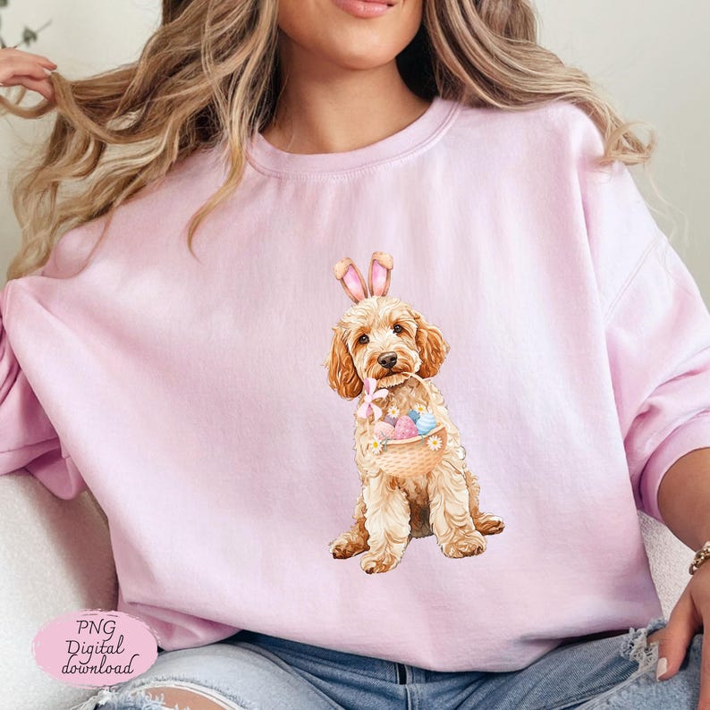 Goldendoodle Easter Bunny PNG: Dog Ears Clipart (digital Download) - Etsy