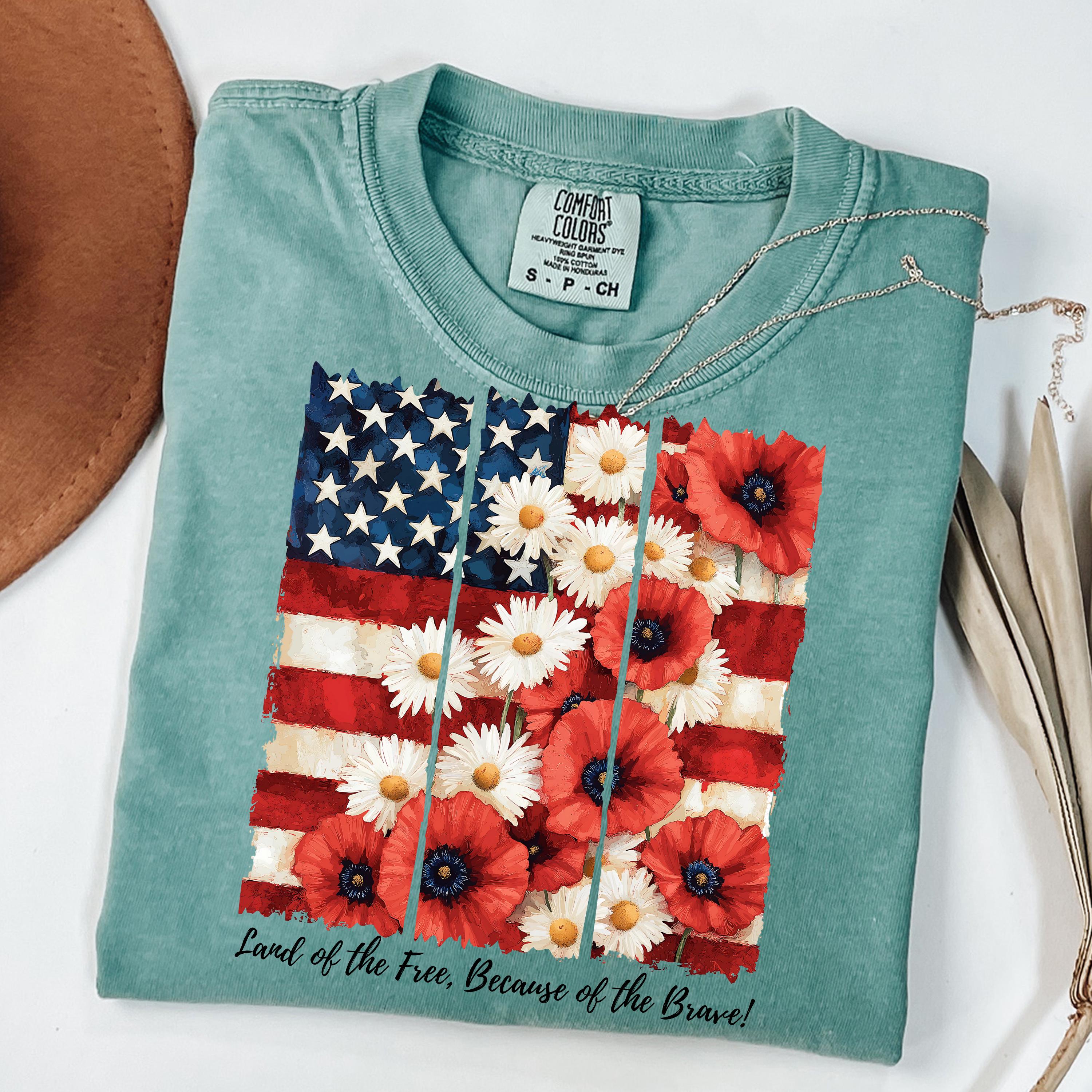 USA PNG, 4th of July Png, American Flag Png, Memorial Day Png, Floral ...