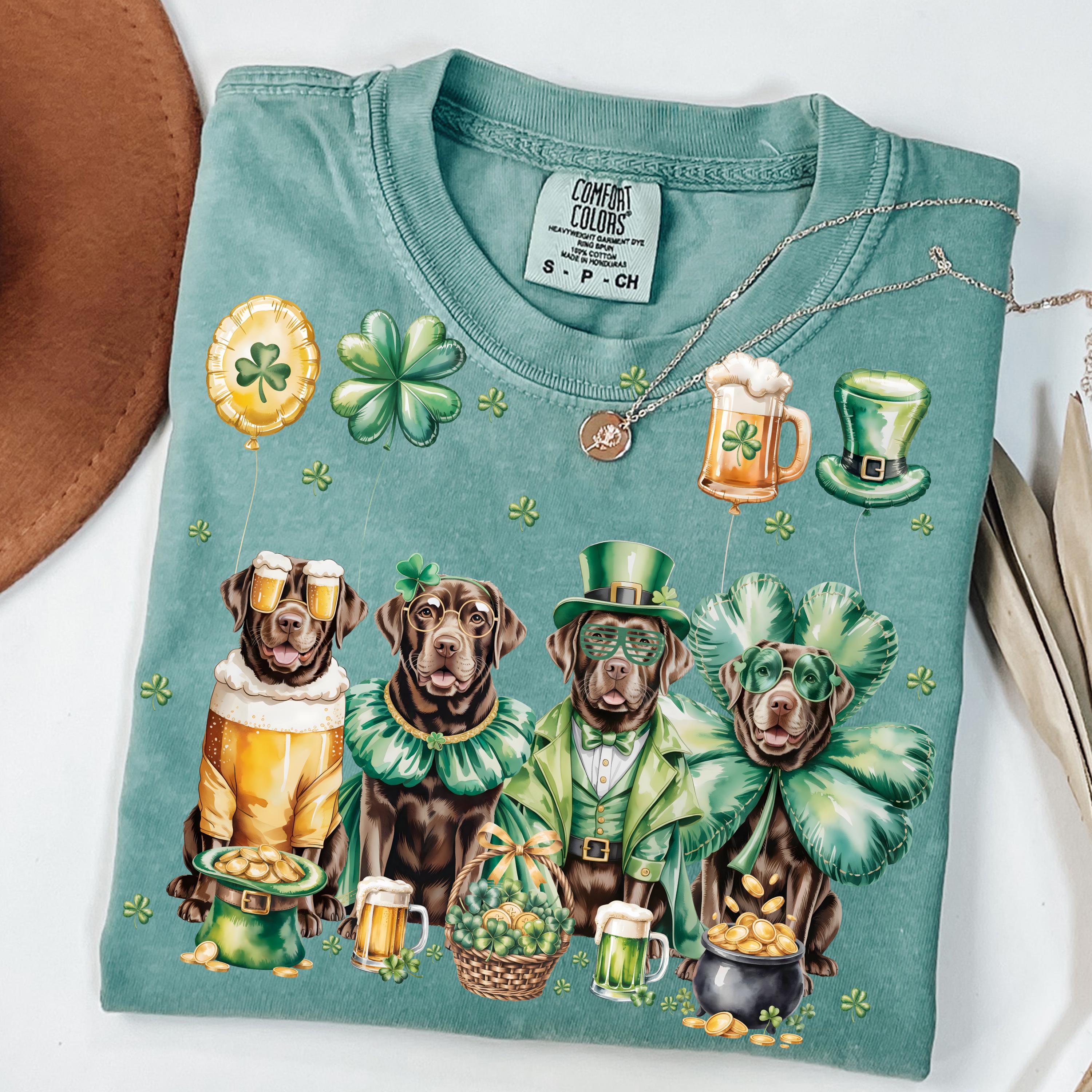 St Patrick’s Day Chocolate Labrador Png, Irish Dog Clipart, Green Beer ...