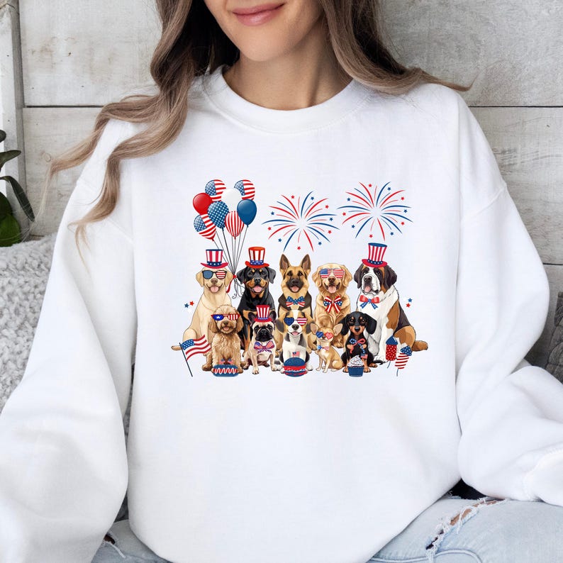 Patriotic Dogs PNG Design: 4th of July Pet Sublimation (digital ...
