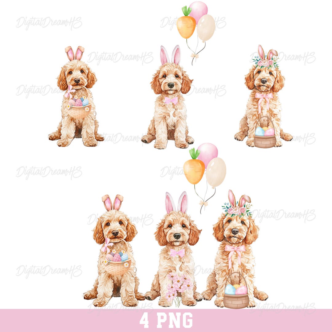 Goldendoodle Easter Bunny PNG: Dog Ears Clipart (digital Download) - Etsy
