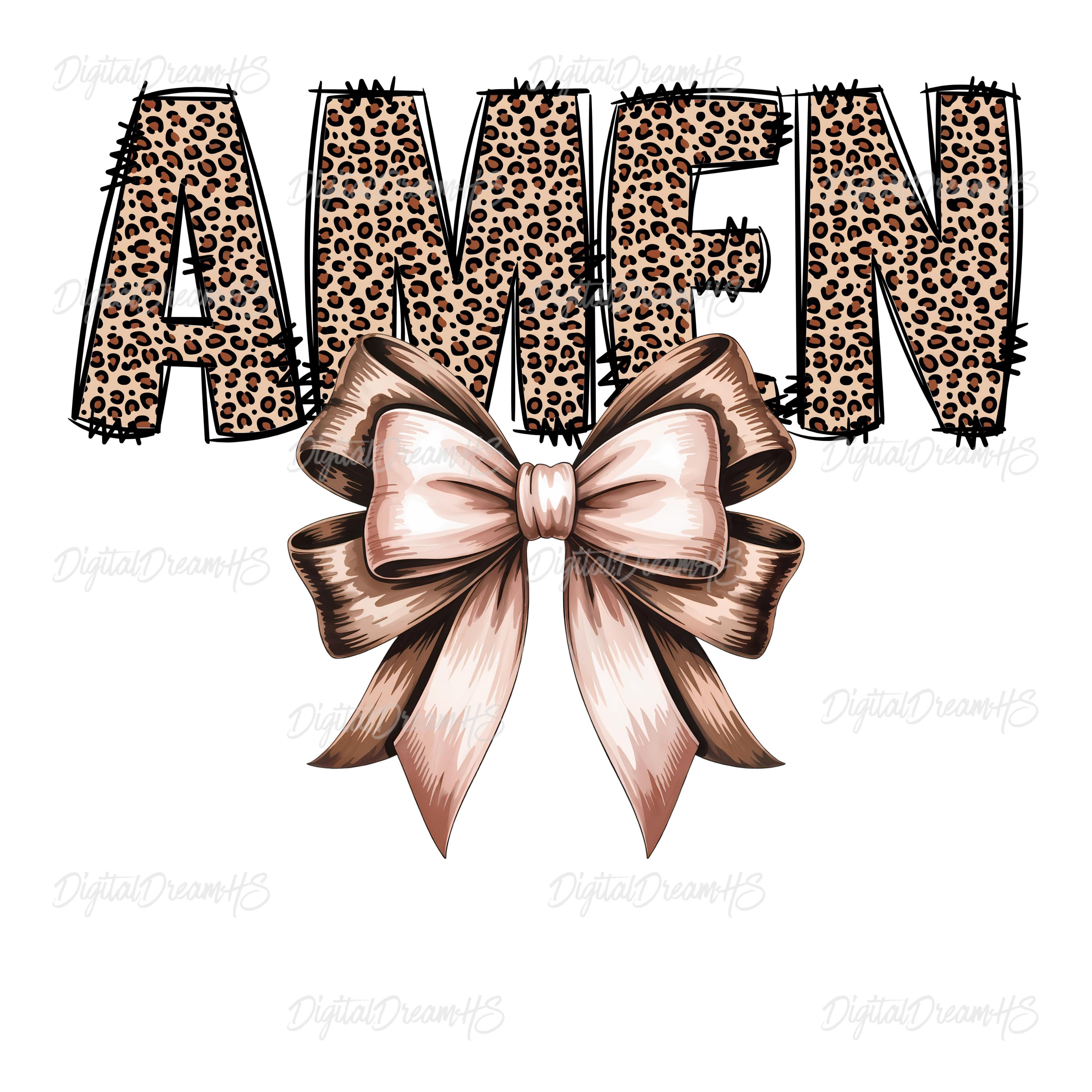 Amen PNG, Christian Leopard Print, Faith Quote Sublimation, Religious ...